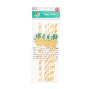View Assorted Luau-Inspired Honeycomb Paper Straws,