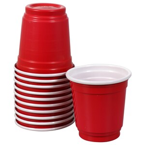 View Mini Red Plastic Solo Cups,