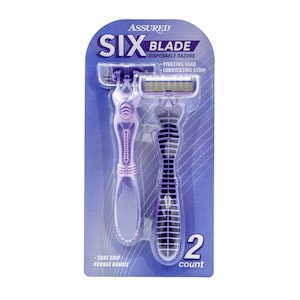 View Assured 6-Blade Disposable Razors, 2-pc