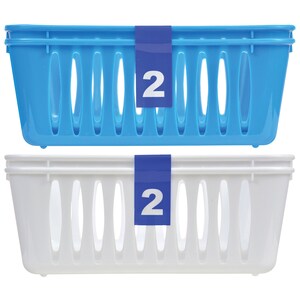 View Rectangular Slotted Plastic Baskets, 2-ct.