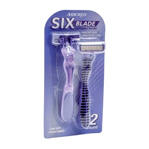 View Assured 6-Blade Disposable Razors, 2-pc