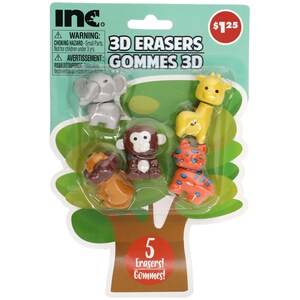 View Inc 3D Erasers, 5-ct.