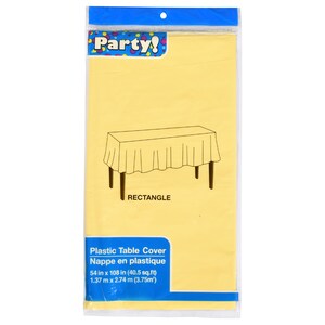 View Yellow Plastic Table Covers, 54x108"