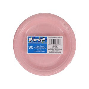 View Round Paper Plates - Pink,