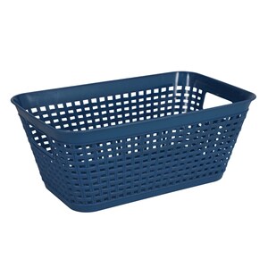 View Essentials Plastic Woven-Looking Storage Baskets,