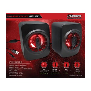 2Boom(TM) Raze Duo USB Gaming Speakers | Dollar Tree