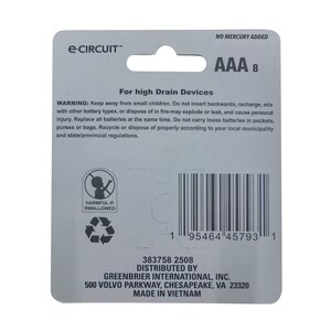 View E-Circuit AAA Alkaline Batteries, 8-pc