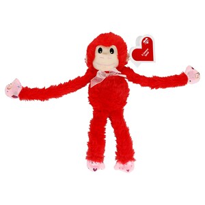 View Plush Valentine's Day Hanging Monkeys,
