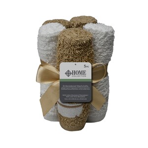 View Embroided Cotton Wash Cloth Bundles,