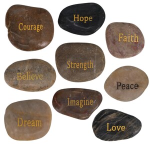 View Assorted Inspirational Printed River Stones,
