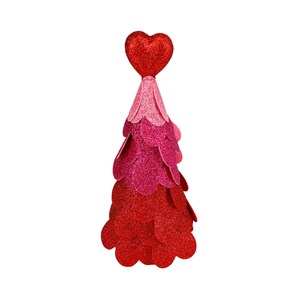 View Valentine Fabric Heart Cone Tree