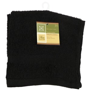 View Home Collection Black Cotton Washcloths,