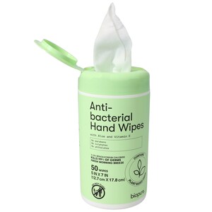 View Biopure Anti-Bacterial Hand Wipes, 50