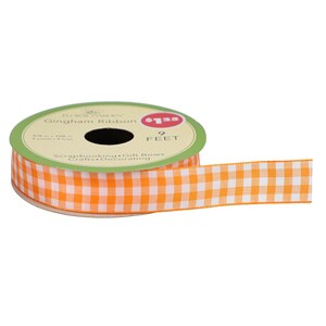 View Floral Garden Gingham Ribbon, 3-yd.