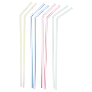 View Multicolored Flexible Plastic Straws, 150-ct.