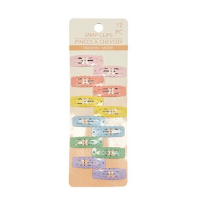 View Colorful Rectangular Snap Clips, 12-ct.