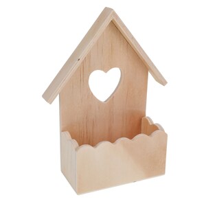 View Standing Wooden House-Shaped Inbox, 5.1x6.2x1.85-in.