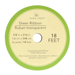 View Floral Garden Bright Sheer Ribbon,