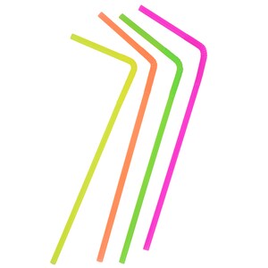 View Neon-Colored Super Flexible Straws, 80-ct.