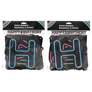 View Neon Letter Birthday Banners, 7