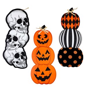 Halloween-Themed Stacked Wooden Wall Hanging Décor, 23.5-in. | Dollar Tree