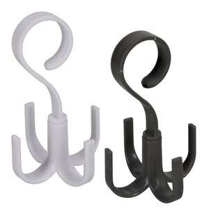 View 2pk Four-Grip Plastic Rotating Hook,
