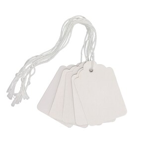 View Jot White String Tags, 60-ct.