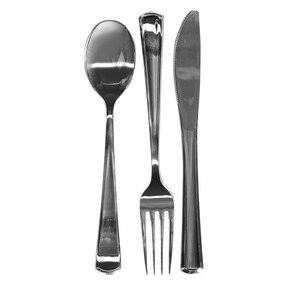 View Silver Plastic Utensils, 12-ct. Packs