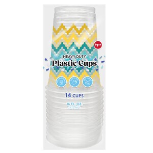 Serv Designer 16-oz. Heavy Duty Plastic Cup, 14 ct. | Dollar Tree