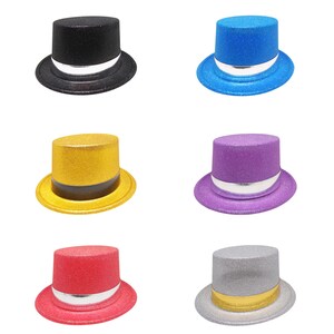 View Party Glitter Top Hats, 11.125x6.625x4.875-in.