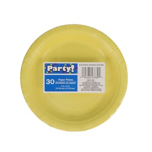 View Bright Yellow Round Paper Plates,