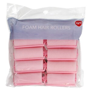 View Pink Foam Hair Rollers
