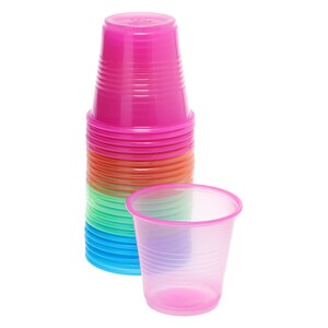 View Neon Disposable Plastic Cups, 3.5