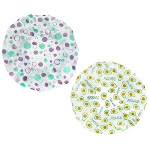 View Printed Elastic Shower Caps, 2-ct.