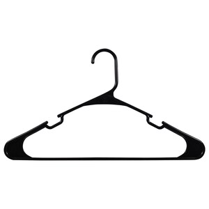 View Essentials Black Plastic Adult-Sized Hangers,