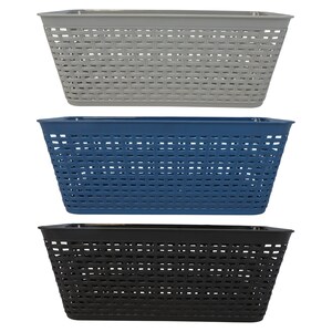 View Essentials Woven-Look Plastic Storage Baskets