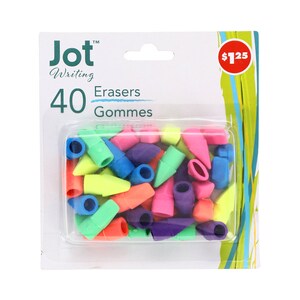 View Jot Bright Pencil-Topper Erasers, 40-ct.