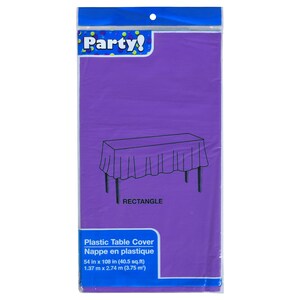 View Purple Plastic Table Covers, 54x108"