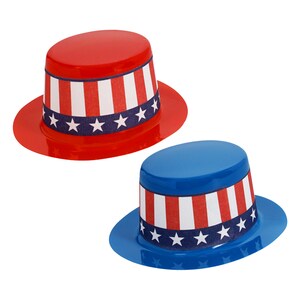 View Mini Plastic Patriotic Hats, 5-ct.