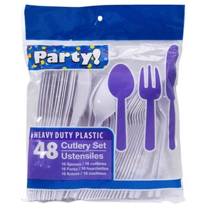 View White Plastic Utensils, 48-ct. Bags