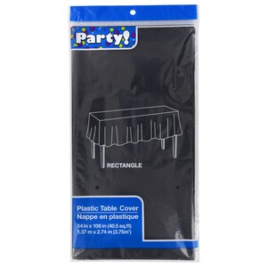 View Black Plastic Table Covers, 108x54