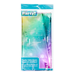 Metallic Magic Plastic Table Cover, 54x108 in. | Dollar Tree