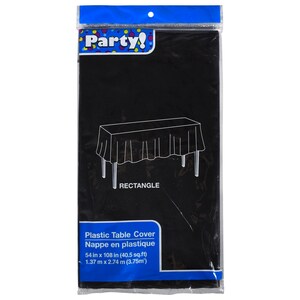 View Black Plastic Table Covers, 108x54