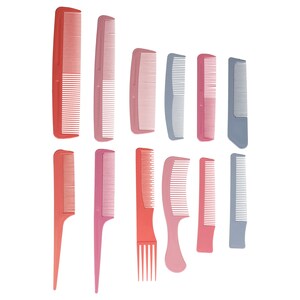 View Colored Plastic Family Comb Sets,