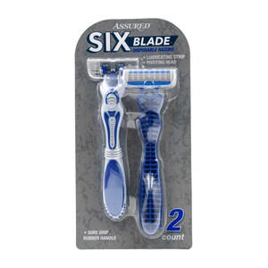 Assured 6-Blade Disposable Razors for Men, 2-ct. Packs | Dollar Tree