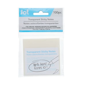 View Jot Transparent Sticky Notes, 3x3