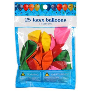 View Colorful Latex Balloons, 25-ct. Bags