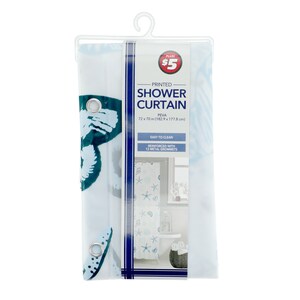 View Printed PEVA Shower Curtain, Assorted