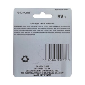 View E-Circuit 9V Alkaline Battery, 1-ct.