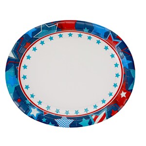Patriotic Oval Paper Plates, 6 ct. | Dollar Tree